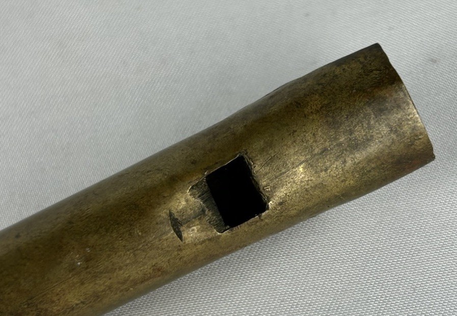 Vintage Penny Whistle Tin Flute Musical Instrument Brass B Key | eBay