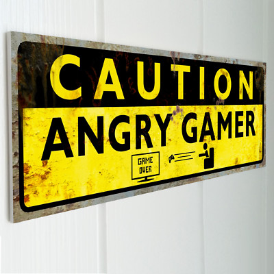 Funny Christmas Gift ANGRY GAMER Kids Bedroom Door Sign Children Plaque ...