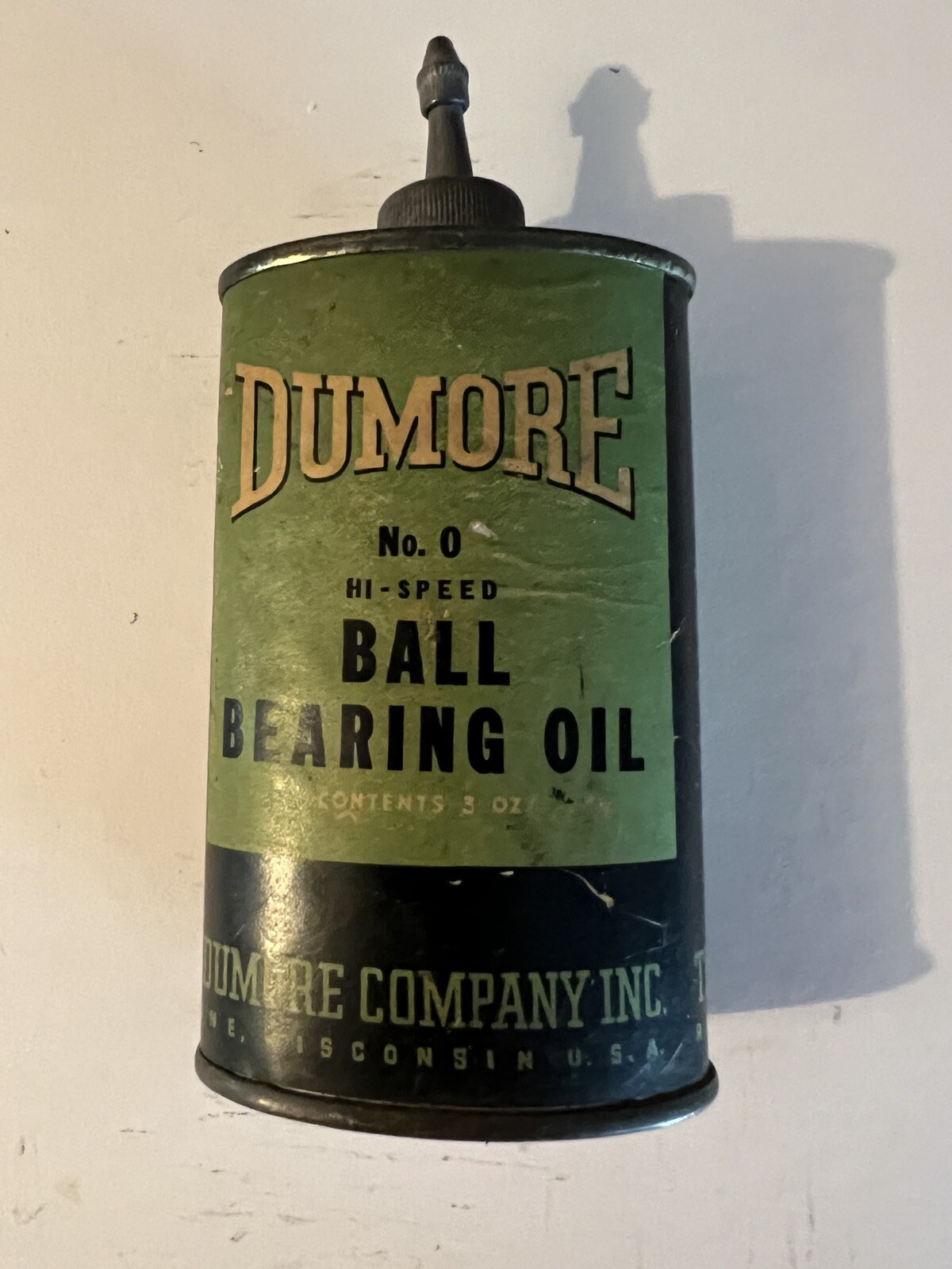 VINTAGE DUMORE GRINDER HI SPEED BALL BEARING OIL CAN NOS HANDY OILER ...