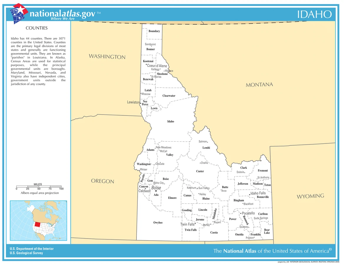 Idaho County Map FREE! Check The List Of 44 Counties In, 42% OFF