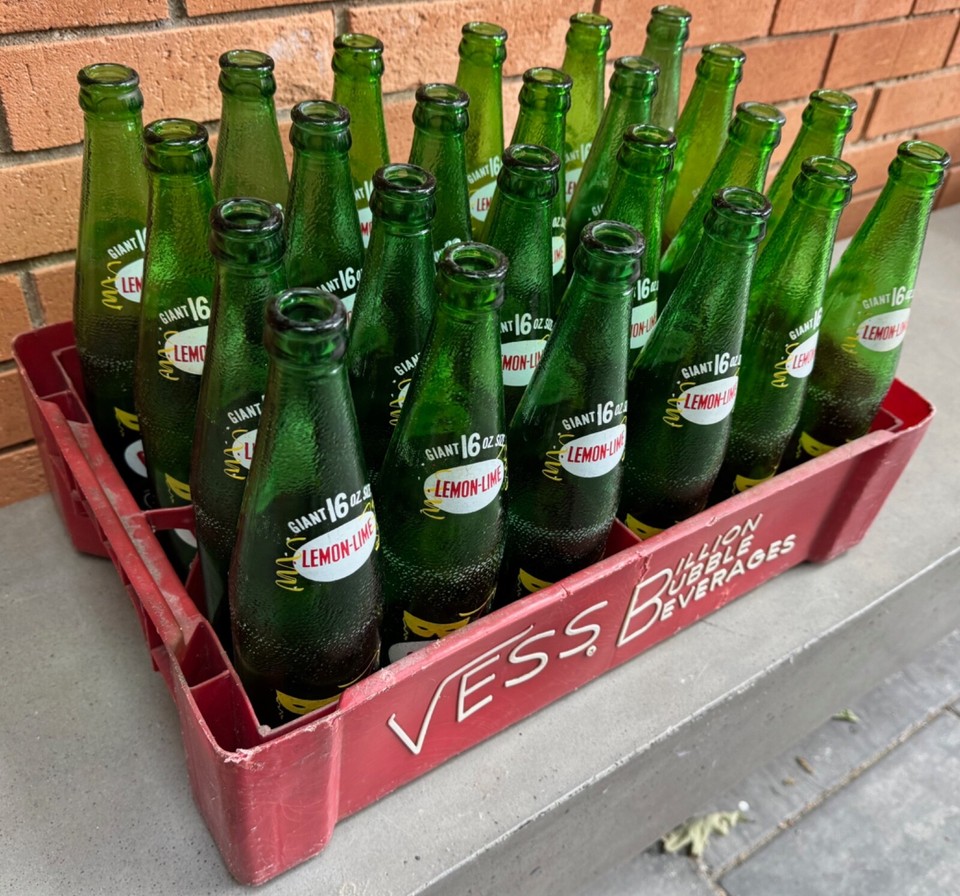Vintage VESS Soda Pop Textured Green Bottle Beverage 16oz St. Louis ...
