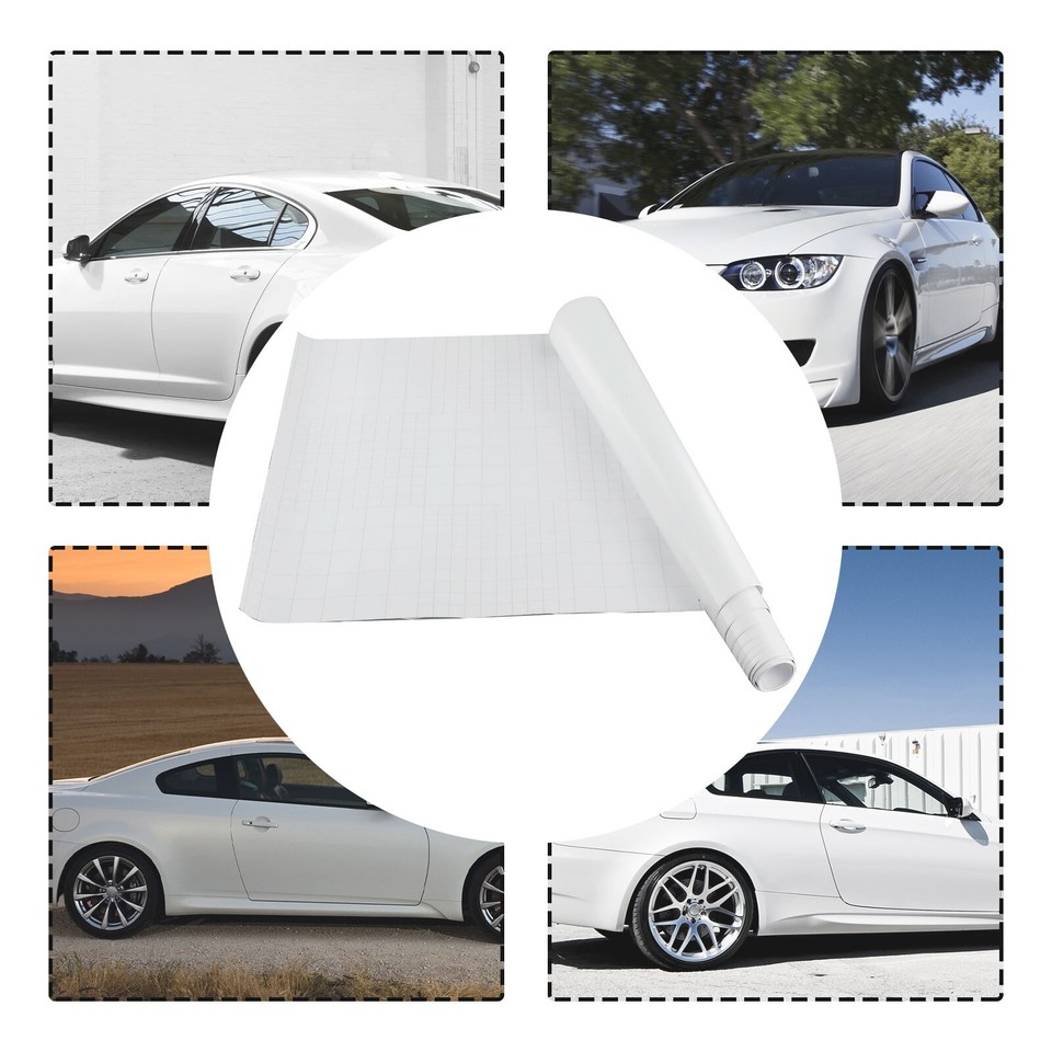 Glossy White Finish with Car Gloss White Vinyl Film Wrap Sticker 30 ...
