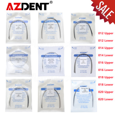 AZDENT Dental Orthodontic Super Elastic Niti/Stainless Steel Round Arch ...