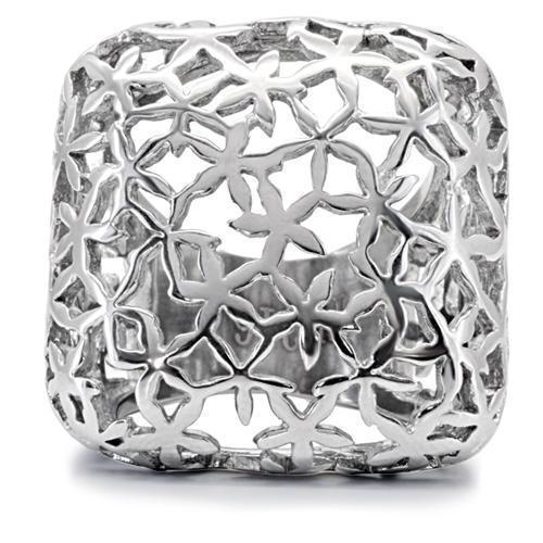 Women's Weave Flower Stainless Steel Weave Wide Square Band Fashion ...