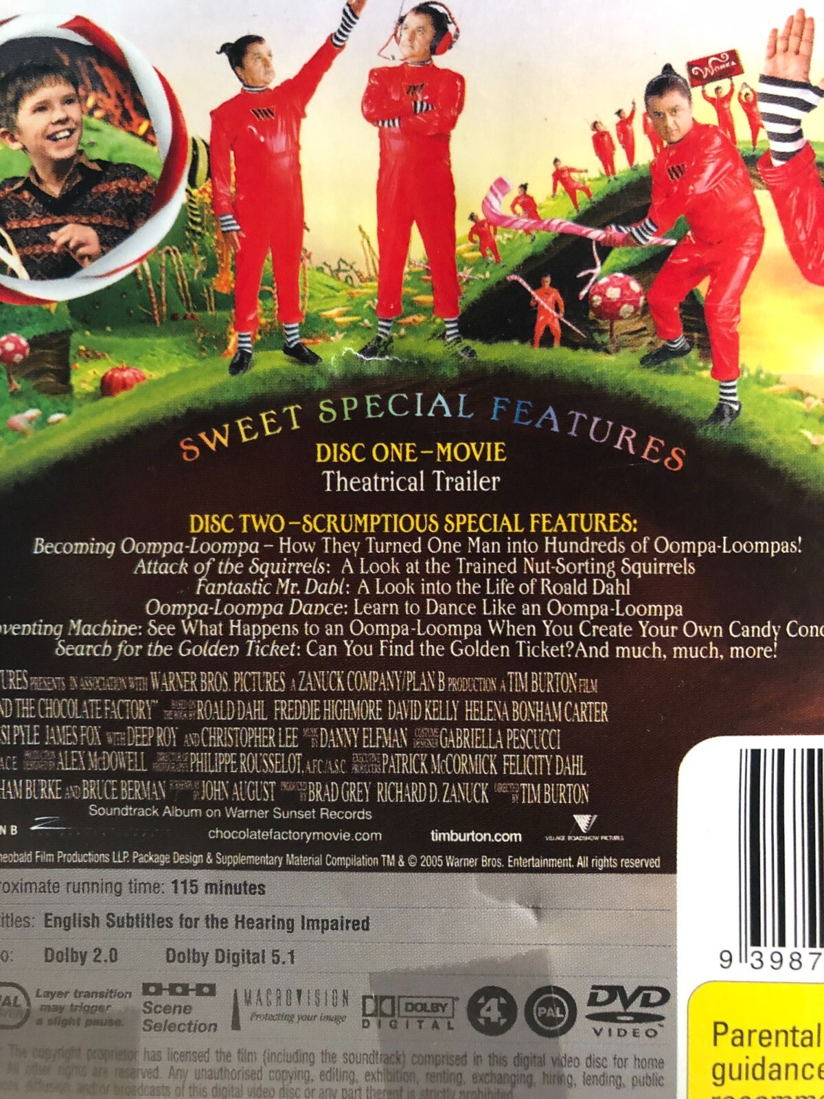 Charlie And The Chocolate Factory DVD Johnny Depp Roald Dahl Story ...