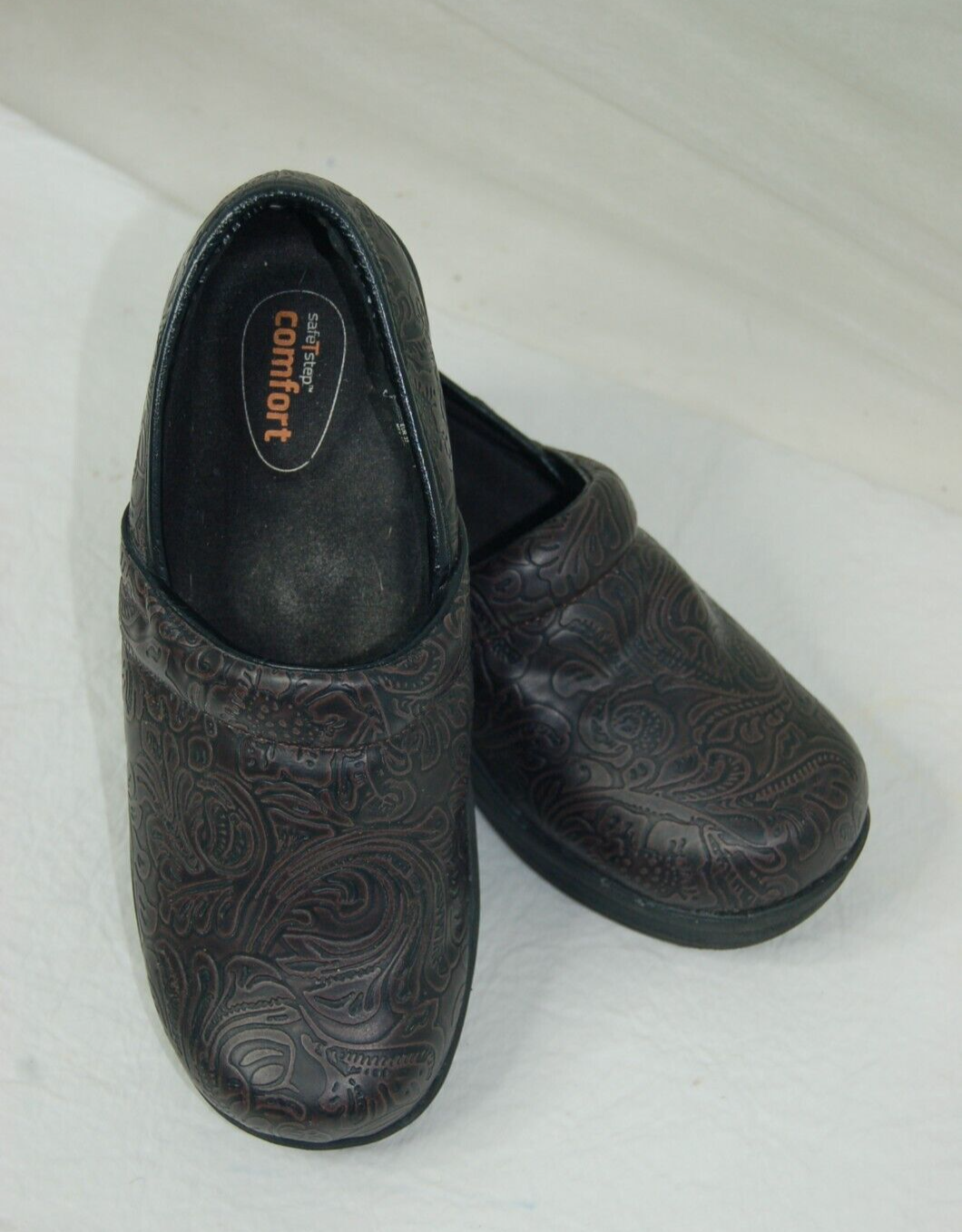 Safe-T-Step Comfort work shoes, women's size 5 1/2 Dark Brown Embossed ...