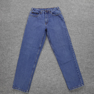 Real Work Wear Jeans Men 34 Blue Denim Tapered Leg Mid Rise Work Farm ...