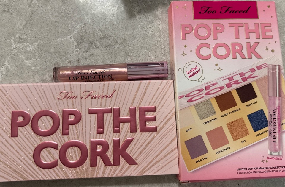 Too Faced Pop The Cork Palette & PlumpGloss Set LIMITED ED MAKEUP SET ...