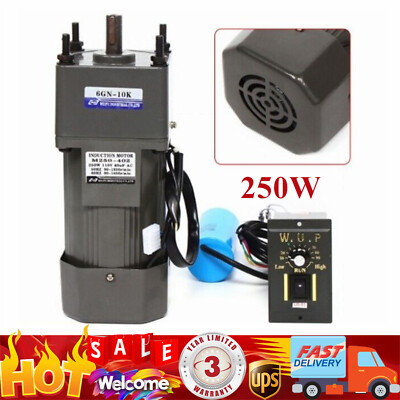 110V 250W AC Gear Reduction Motor Electric + Variable Speed Control ...
