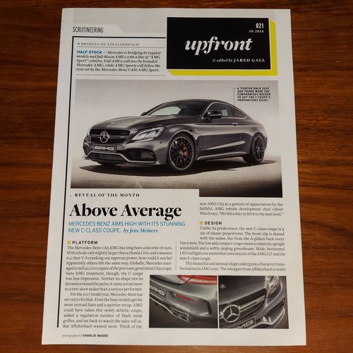 MERCEDES BENZ C-CLASS COUPE C63 AMG MAGAZINE PRINT ARTICLE CAR AND ...