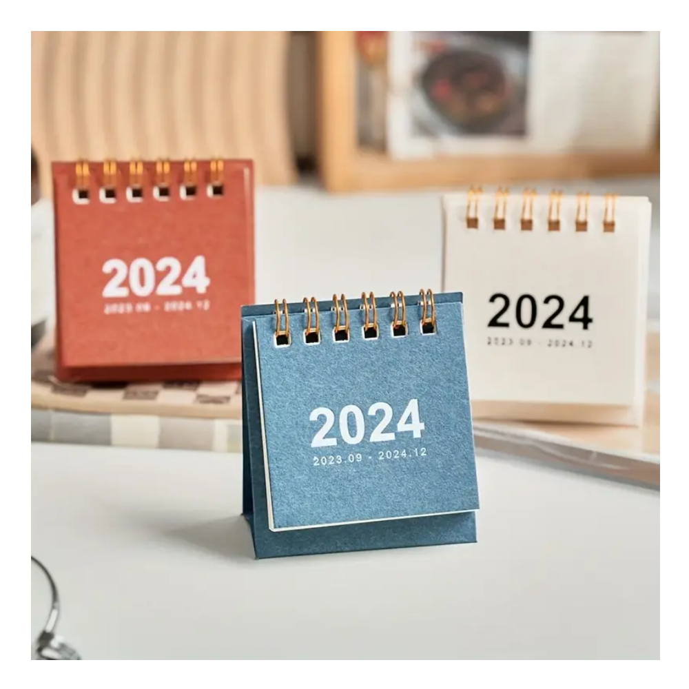 Mini Desk Calendar 2024 Small Flip Portable Desktop Office School Home ...