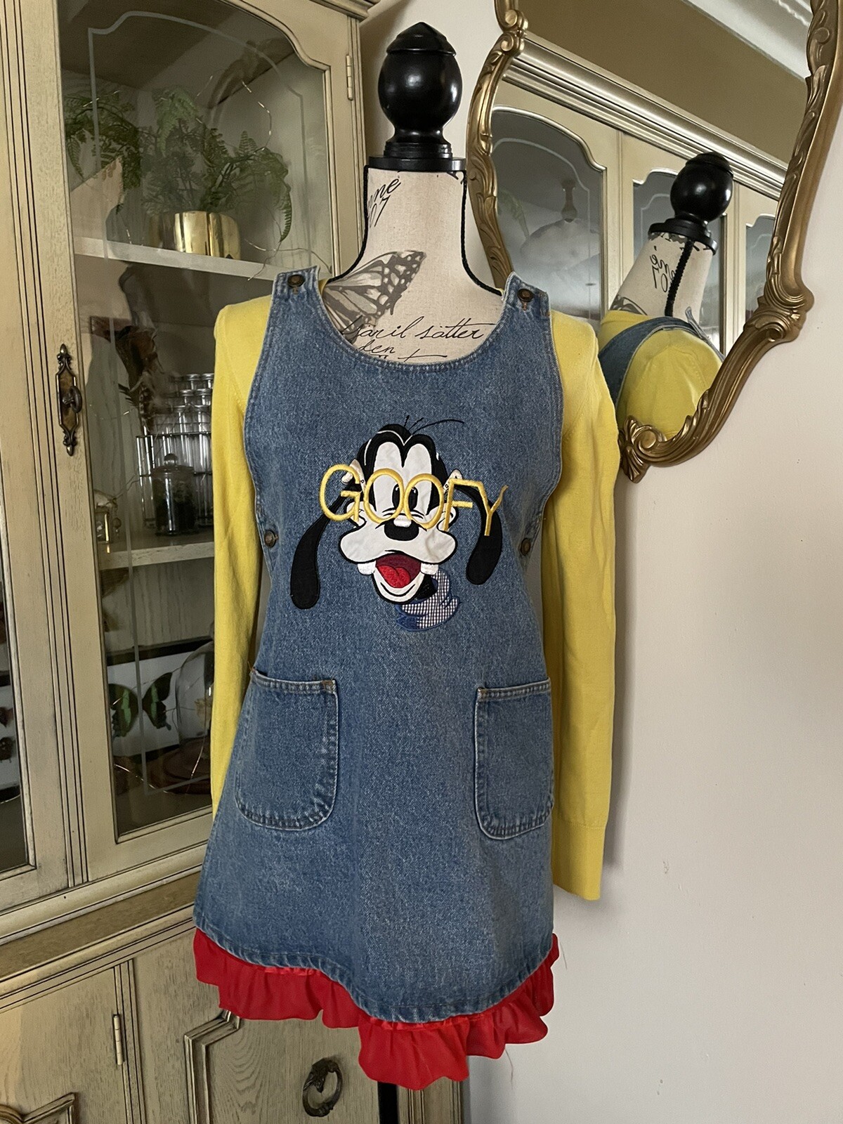 Vintage Preppy Disney Goofy Frilly Mini Dress & Yello… - Gem