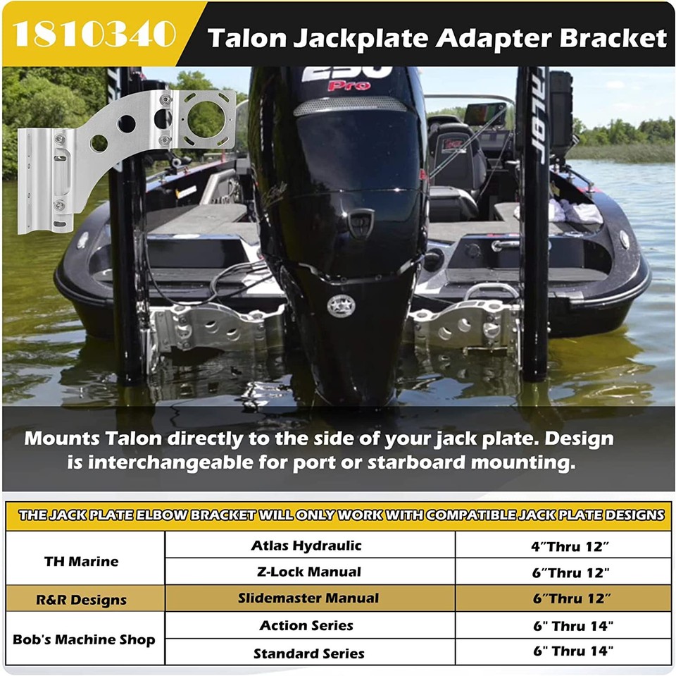 1810340 Talon Side Mounted Jack Plate Adapter Bracket Mount Extension ...
