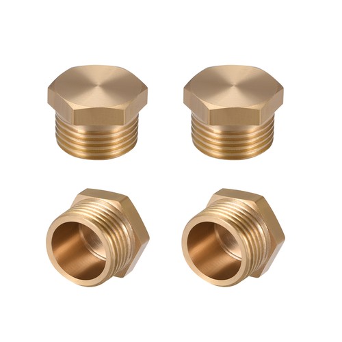 Brass Pipe Fitting Cored Hex Head Plug 3/8"G Male Thread Connector ...