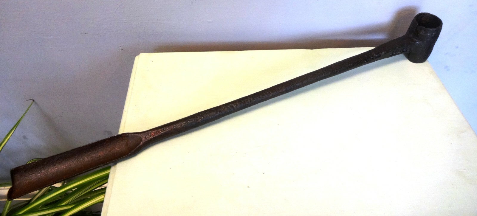 Cast Iron Very Large Black Smiths Tool Curved Chisel 59cm Antique ...