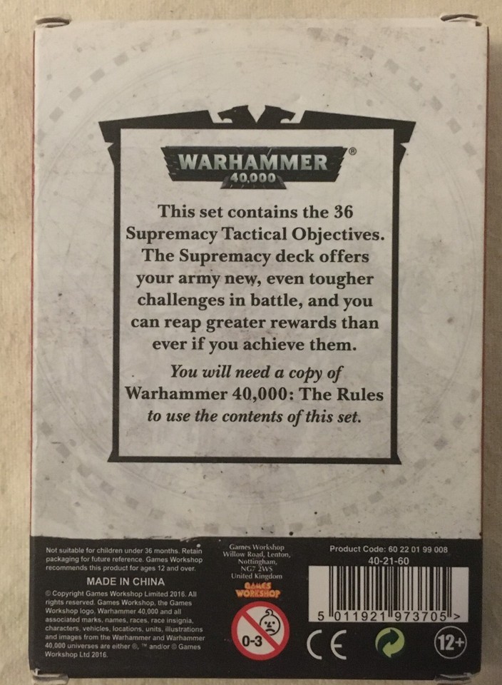 Warhammer 40k Supremacy: Tactical Objectives | eBay