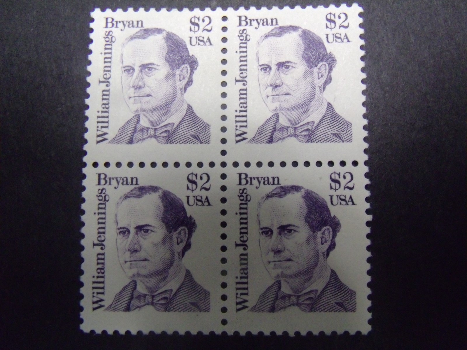 US Postage Stamps 1986 William J. Bryan Great Americans Series #2195 4 ...