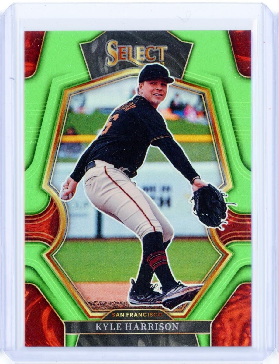 2023 Panini Select KYLE HARRISON Giants RC Rookie Neon Green Prizm 5/75 ...