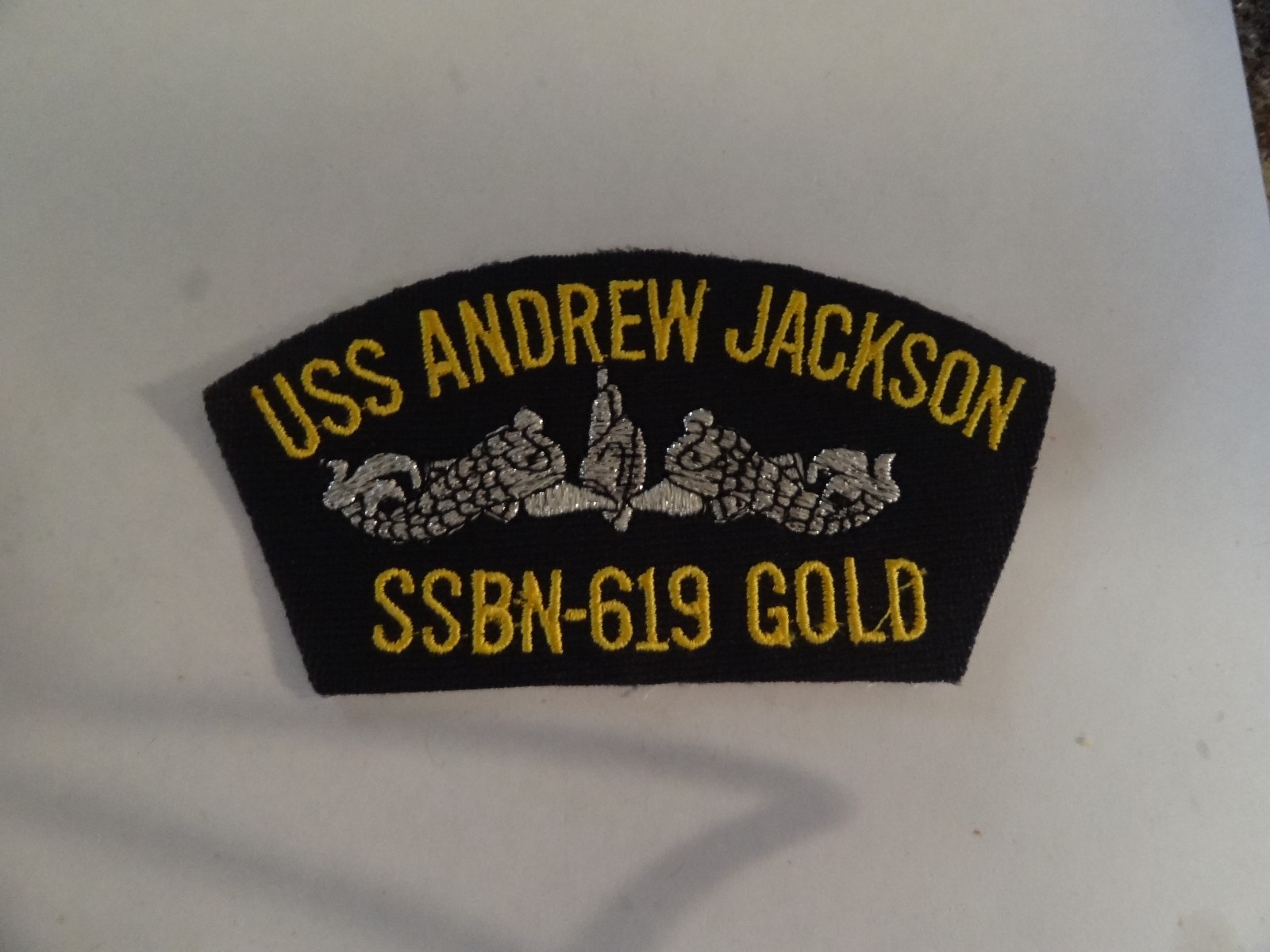 MILITARY HAT PATCH US NAVY SHIP USS ANDREW JACKSON SSBN-619 GOLD | eBay