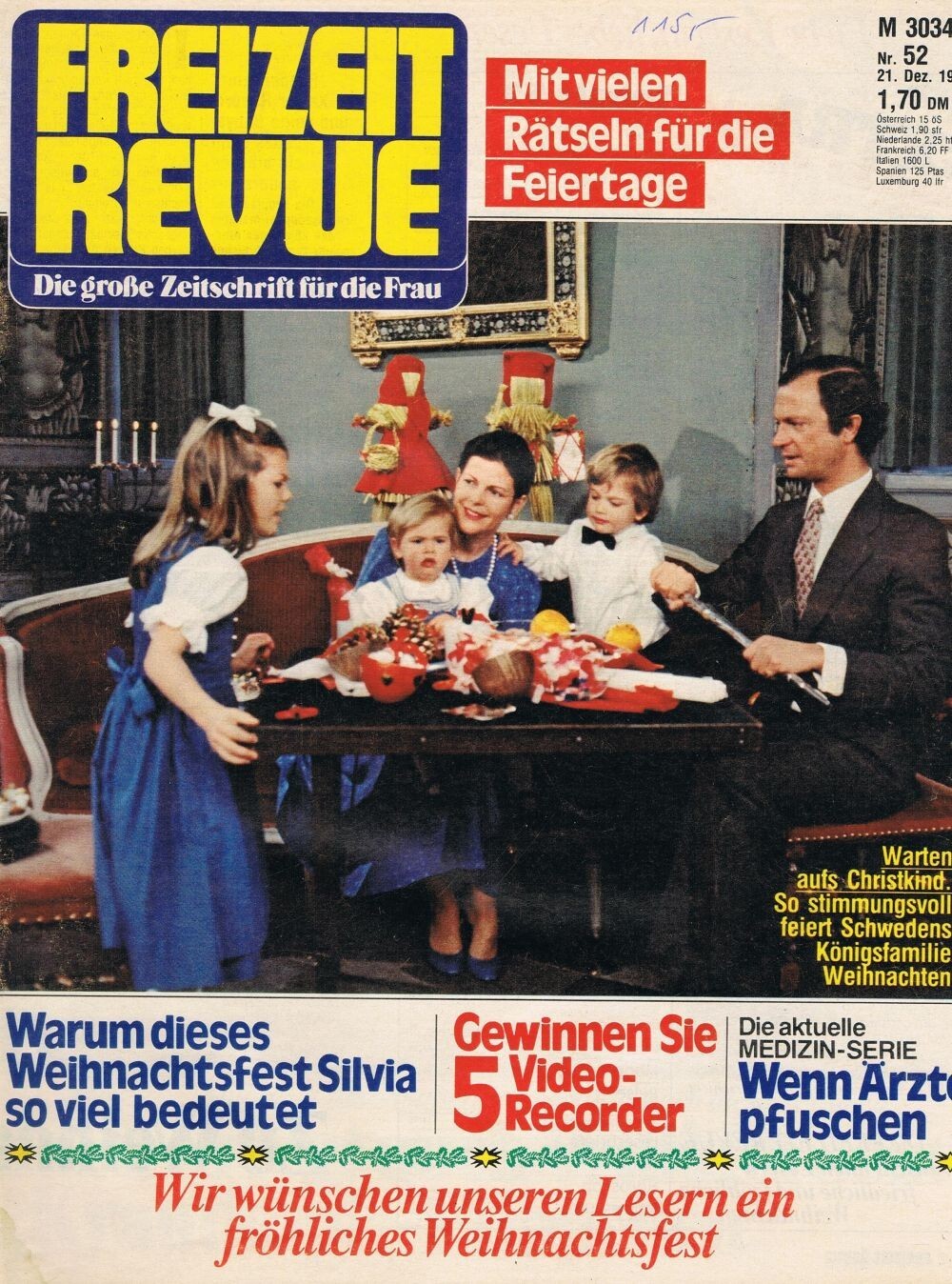 FREIZEIT REVUE #52 1983 Vintage GERMAN MAGAZINE cover Queen SILVIA of ...