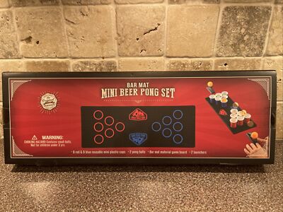 Bar Mat Mini Beer Pong Set NEW IN BOX!!! | eBay