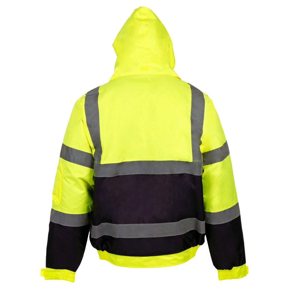 HI VIZ JACKET VIS VISIBILITY SECURITY WORK CONTRACTOR WATERPROOF PADDED ...