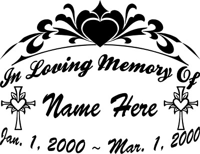 In Loving Memory Of CROSS 11" Large Decal Window Memorial CAR Sticker ...