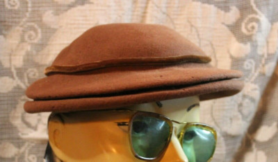 Vintage 1940 s / 50 s Lee Bury Brown Felt Hat w Brass Hat Pin | eBay