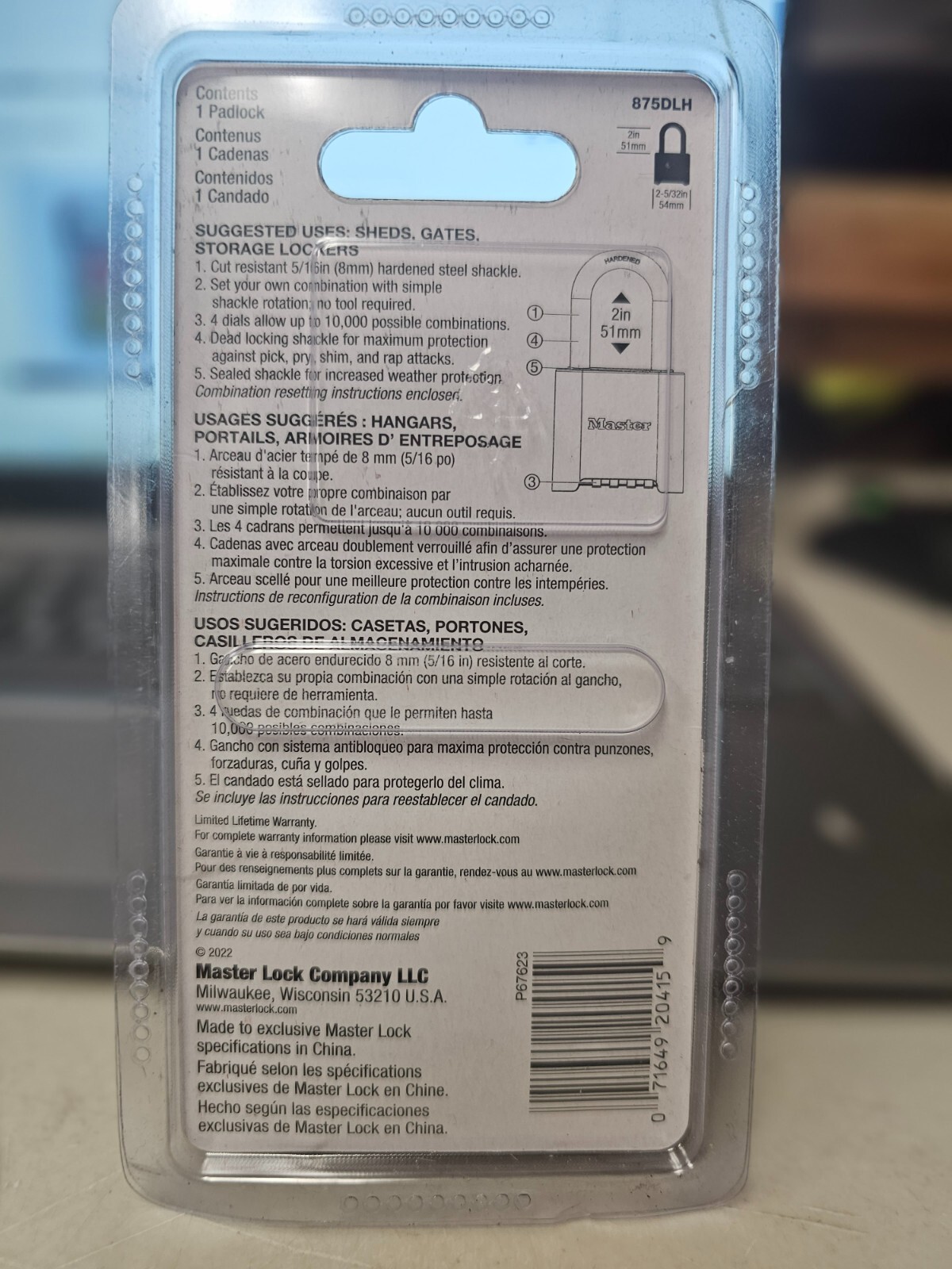 Master Lock 875DLH Tough Under Fire Combination Lock New 71649204159 | eBay