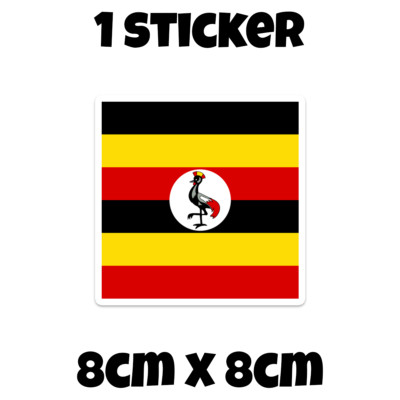 Uganda Flag Square Decal Vinyl Sticker 8cm x 8cm | eBay Australia