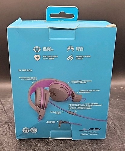 JLab JBuddies Studio On-Ear Folding Kids WIRED Purple Headphones - New ...