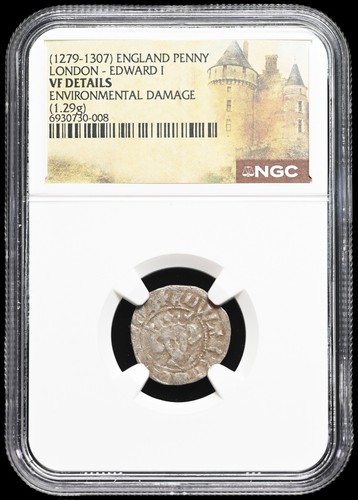 ENGLAND. Edward I Longshanks, 1272-1307. Silver Penny, London, NGC VF ...
