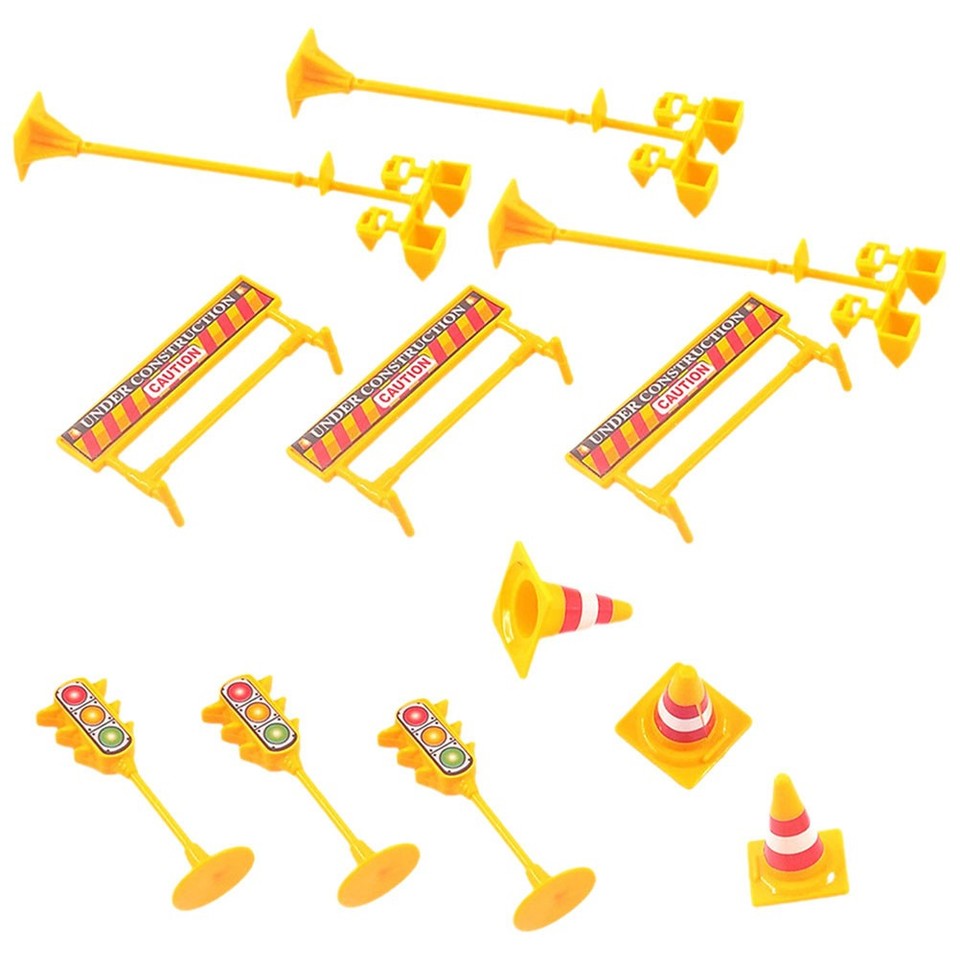 3 Sets Construction Sign Cake Decoration Construction Cake Topper for ...