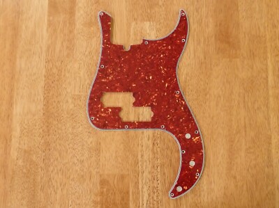 PICKGUARD RED TORTOISE SHELL 4 PLY FOR FENDER P BASS / PRECISION BASS ...