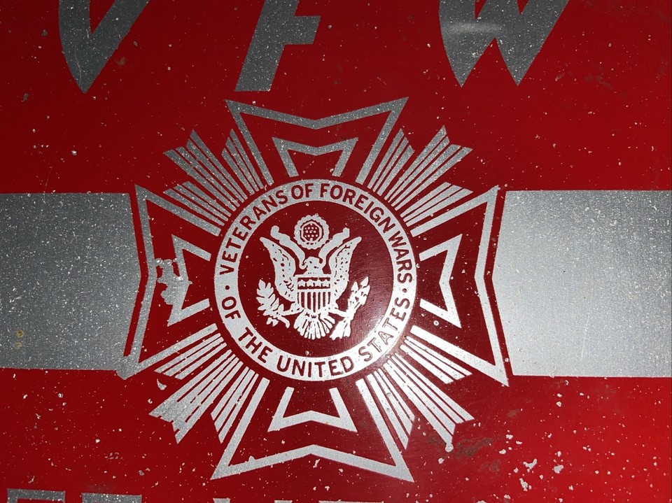 Vintage VFW Lifetime Member Veterans License Plate Red / Silver Nice ...