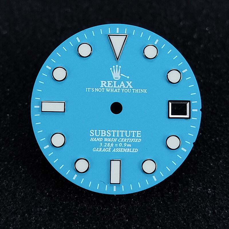 Relax Dial 28.5mm matte black dial for NH35 movement SKX007 BGW9 C3 ...