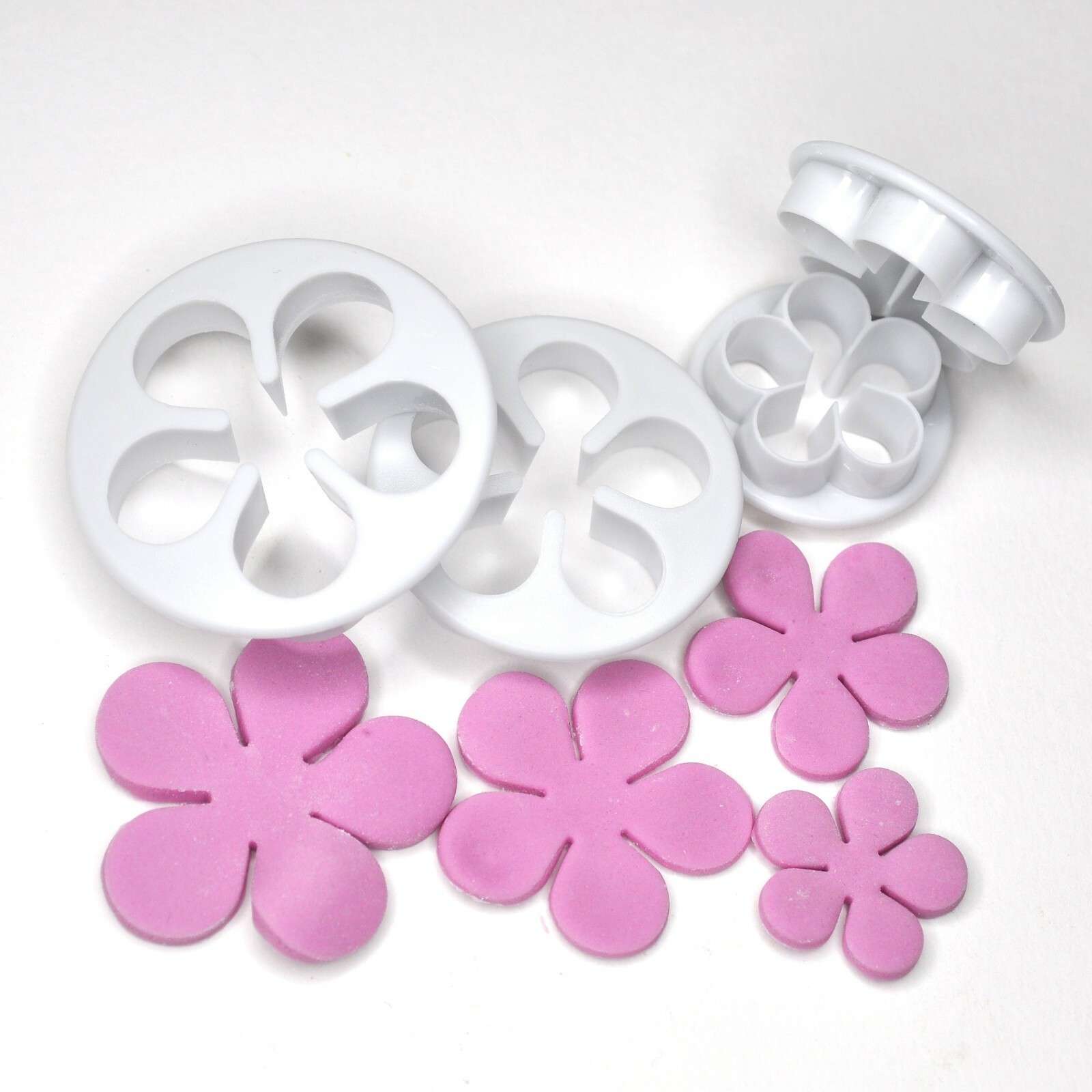 Rose Flower Fondant Cookie Cutters (Set of 4) Cake Baking Accessory ...