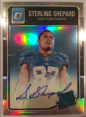 2016 Panini Donruss Optics Rated Rookie Autograph Sterling Shepard 01/ ...