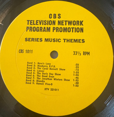 Various - CBS TV Program Promotion (Rare 1968 TV Theme Promo; Strong VG ...