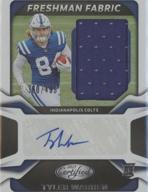 2025 Panini Certified - Freshman Fabric Mirror Signatures Tyler Warren ...