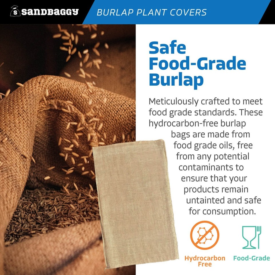 Sandbaggy 24" x 40" Burlap Plant Covers - Frost Protection For Trees ...