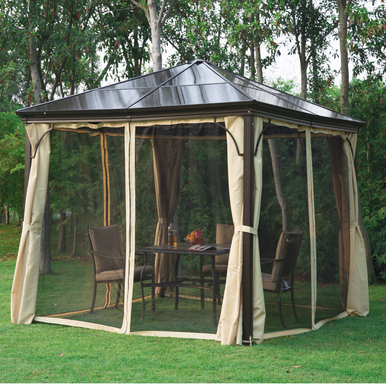 Outdoor Patio Canopy Gazebo Backyard Conversation Cover Shelter All ...