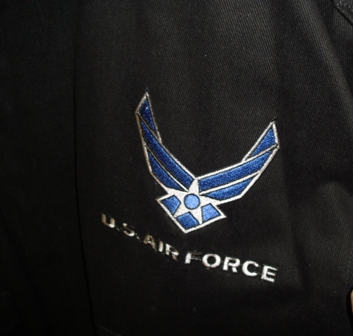Air Force Coat Jacket back/ front patch XL Black twill NEW w tag U.S ...