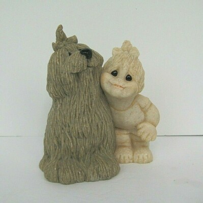quarry Kids second nature design 2001 figurine Darlene & Doogie dog 6 ...