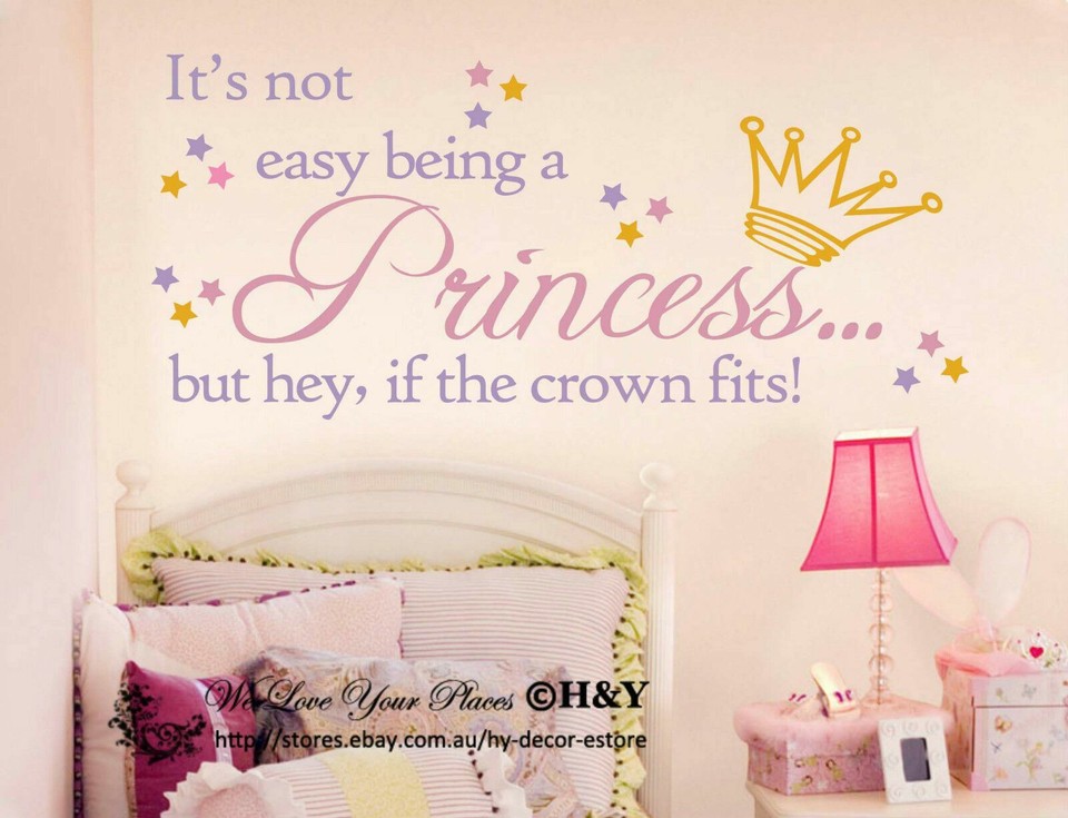 ~Being a princess~ Wall Art Quote Vinyl Decal Sticker Kids Room Nursery ...