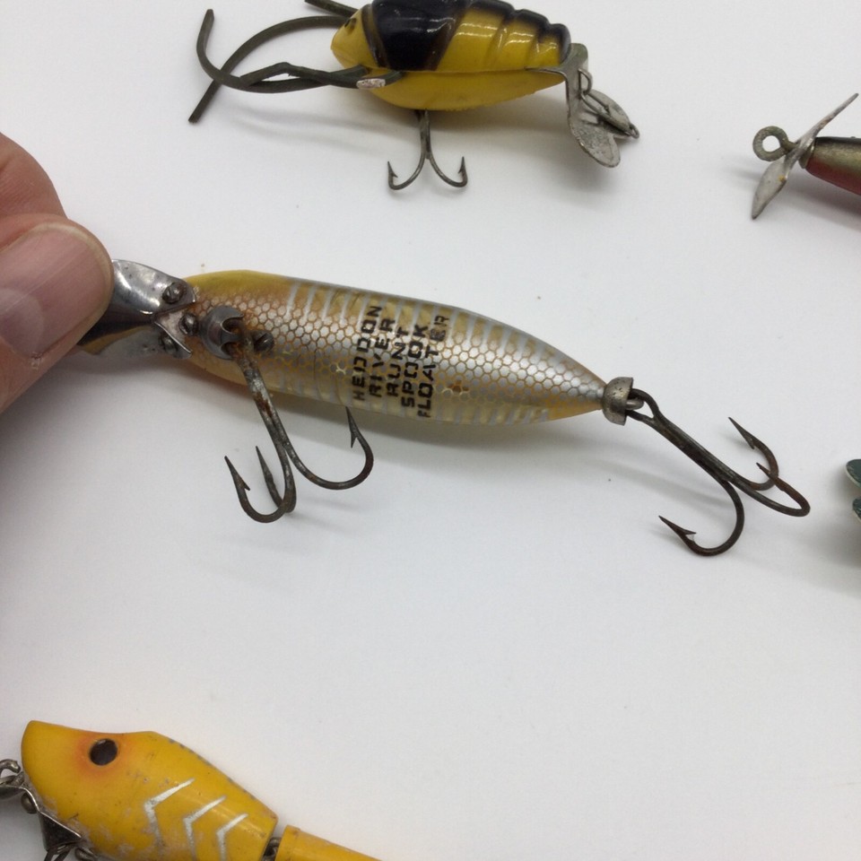 Lot of 10 Vintage Fishing Lures Heddon, Smithwick Devil's Horse, Mirro ...