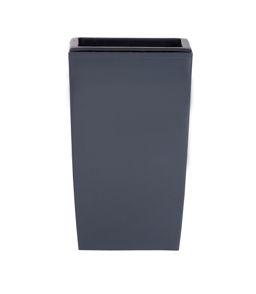 Square Modern Plant Pots Glossy Planter Indoor Outdoor Garden Graphite ...