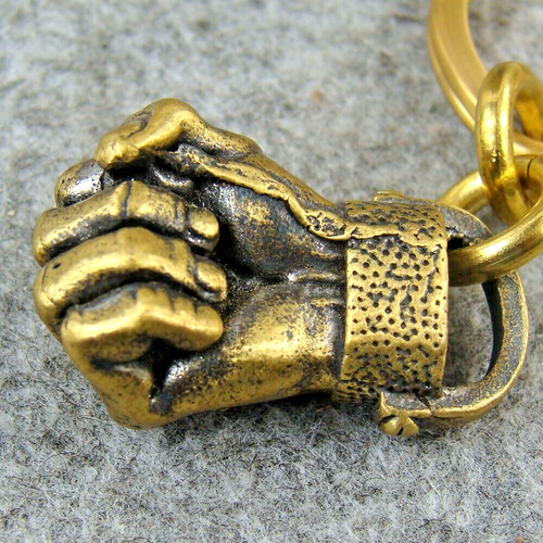 Solid Brass Fist Shape Key Chain Pendant Key Holder Keychains Keyrings ...