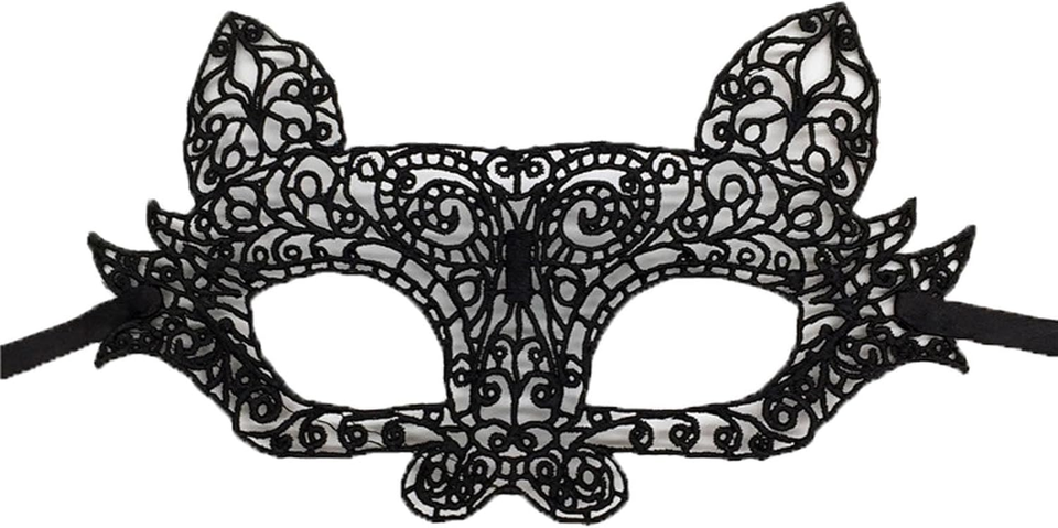 Women Masquerade Mask Lace Venetian Mask, Fox Face Mask Cat Mask ...
