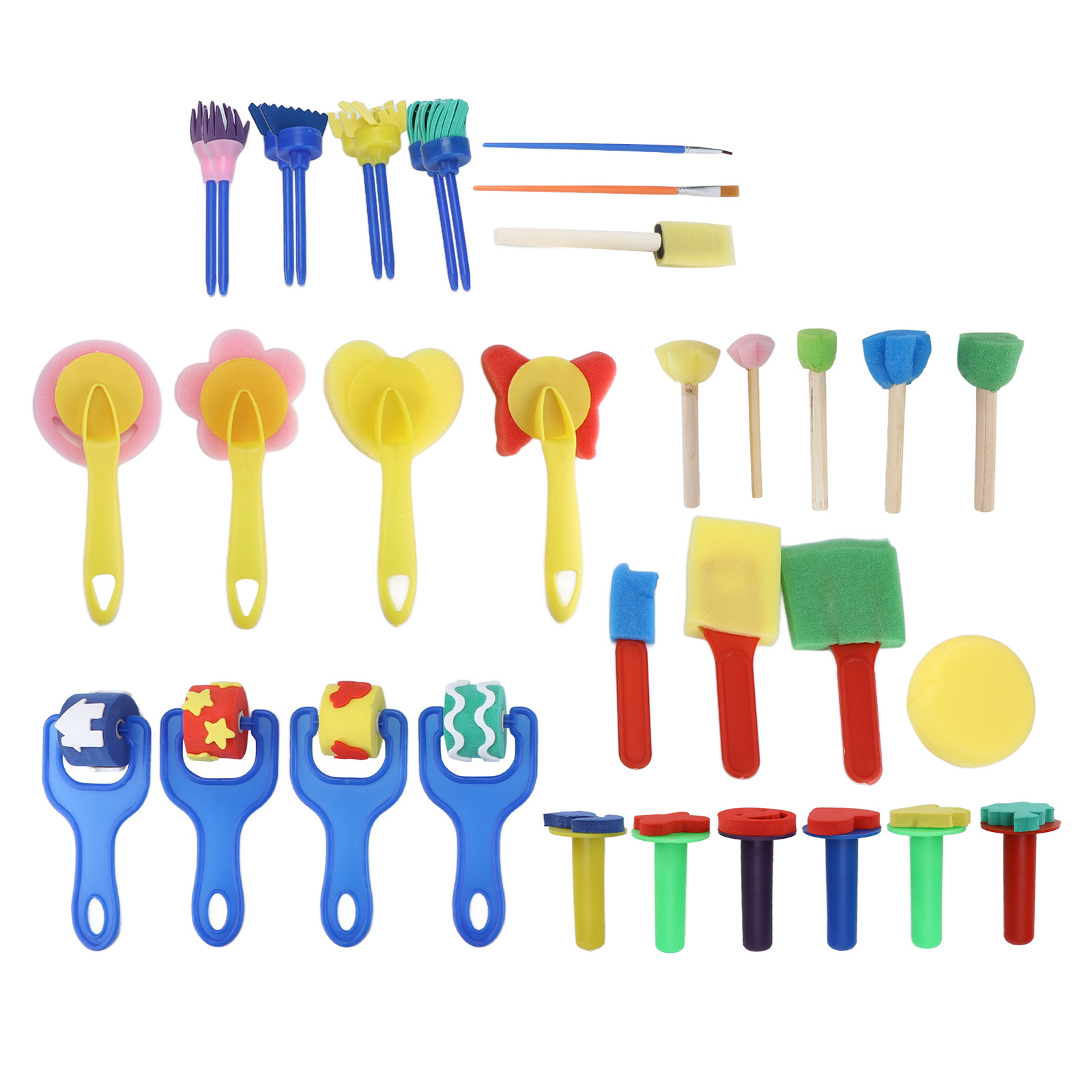 Kids Paint Brushes Long Lasting Safe DIY Graffiti Sponge Drawing Tools ...